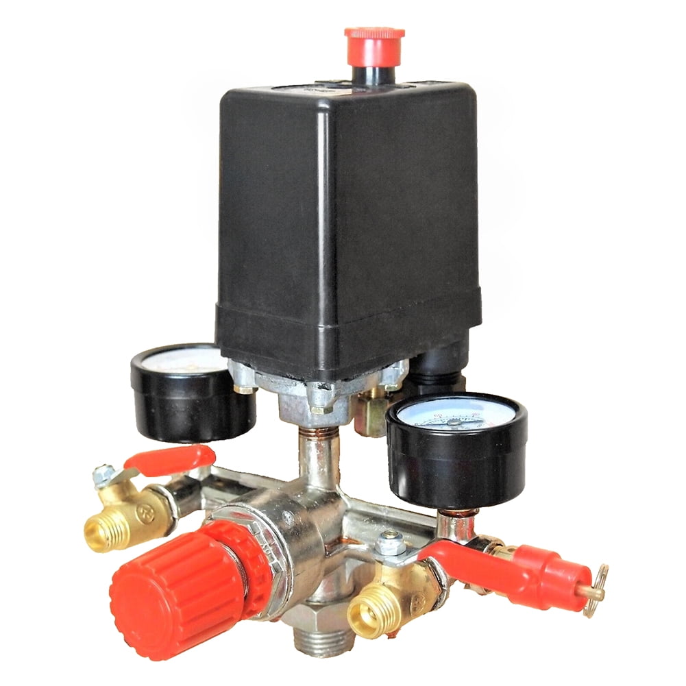QueenTrade Air Compressor Pressure Switch Manifold Regulator Gauges ...