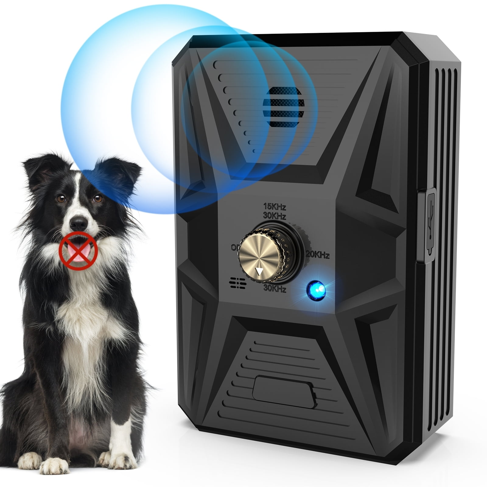 Queenmew Ultrasonic Dog Bark Control, Indoor/Outdoor Training, Safe ...