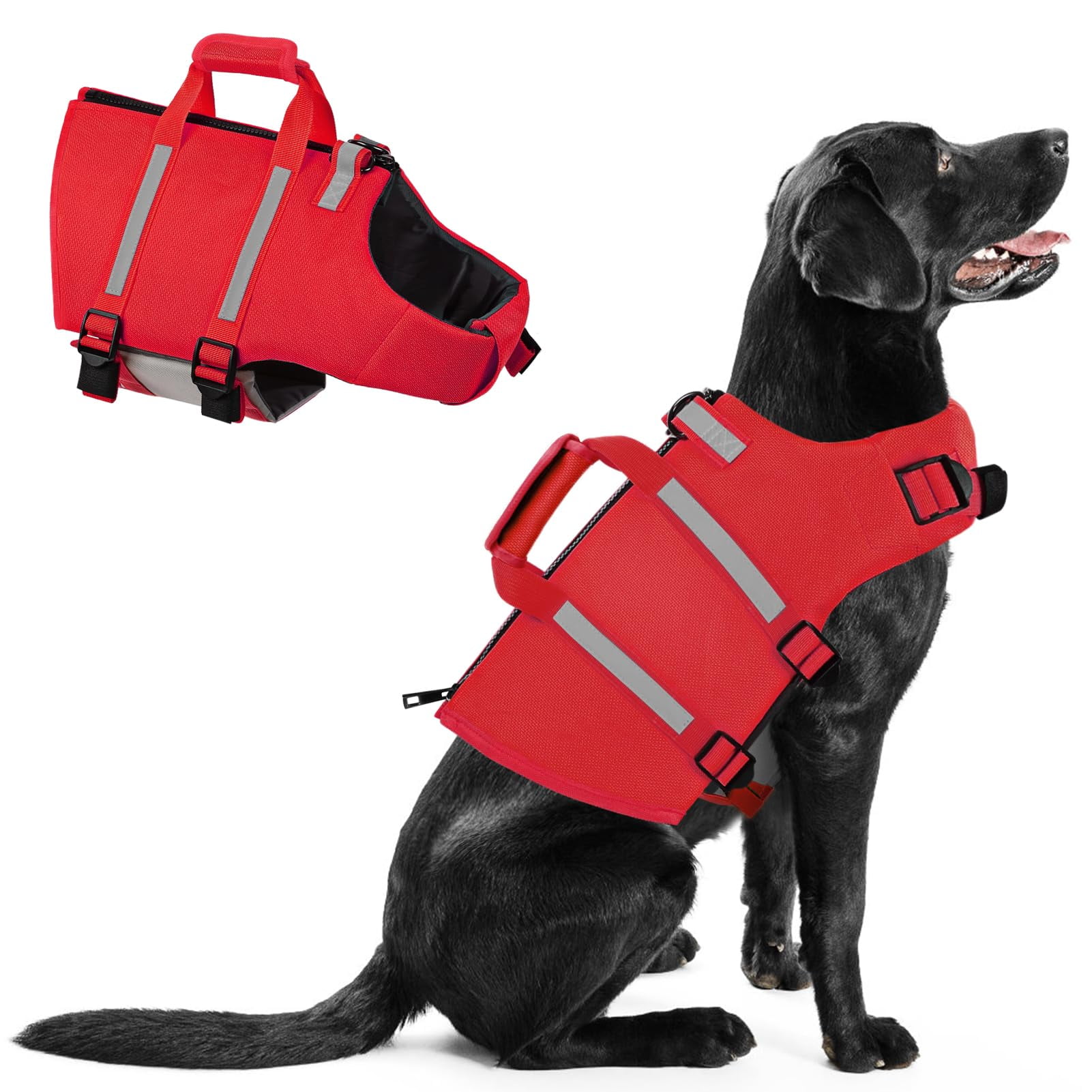 Queenmore Medium Dog Life Jacket, Dog Life Vest for Medium Dogs ...