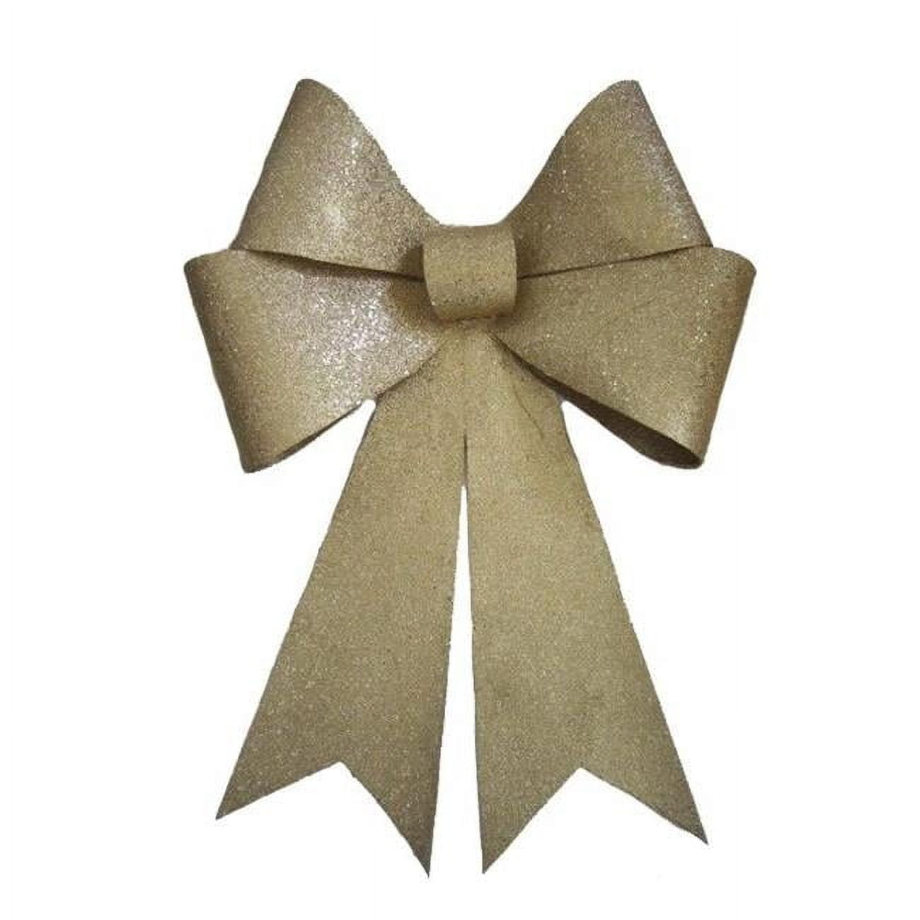Queens of Christmas BOW-GLTR-30-GO 30 in. PVC Glitter Bow, Gold ...