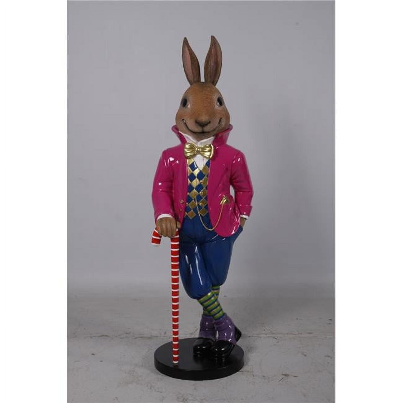 Queens of Christmas EST-RBT-FNY-UNCLE 5.5 ft. Cane Standing Rabbit ...