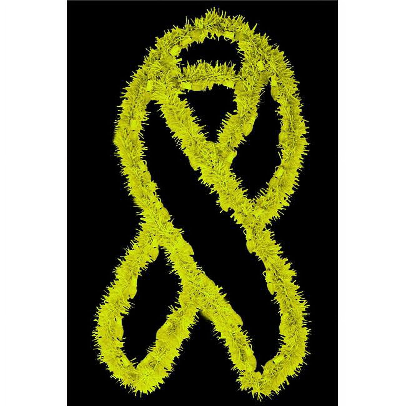 Queens of Christmas GM-RBN-03-YE-GAR 3 ft. Garland Awareness Ribbons ...