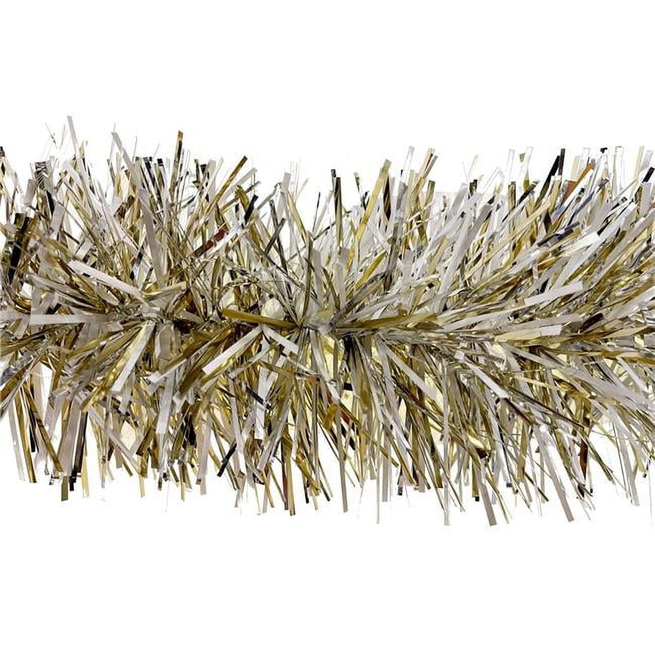 Queens of Christmas HP-GAR-PLTM-06 6 in. Stuffed Garland, Gold, Silver ...