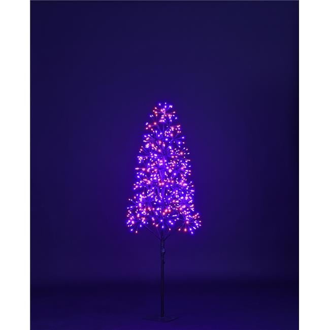 Queens of Christmas LED-TR3D05-LPO 5 ft. LED Tree, Purple & Orange ...