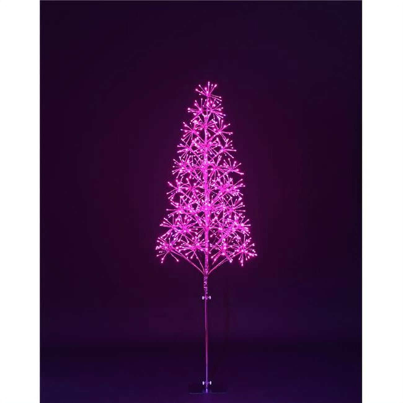Queens of Christmas LED-TR3D06-LPI 6 ft. Starburst LED Tree, Pink ...