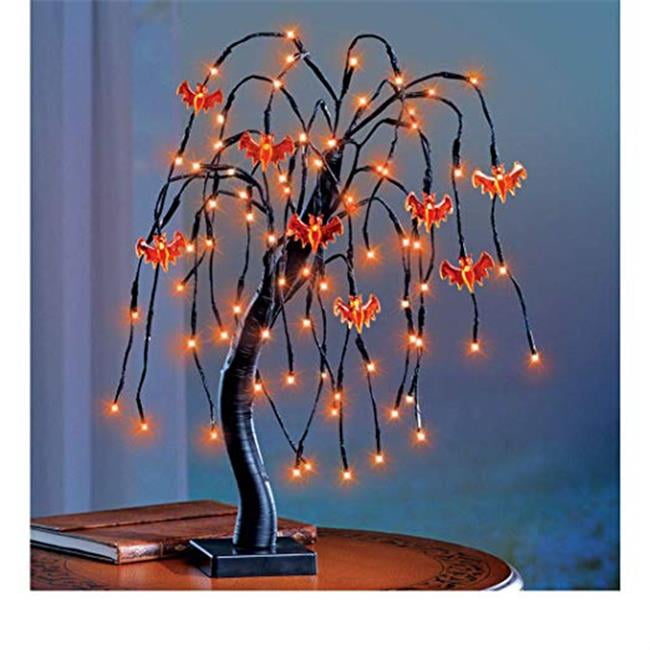 Queens of Christmas 10 ft. LED Weeping Willow Tree, Orange - Walmart.com
