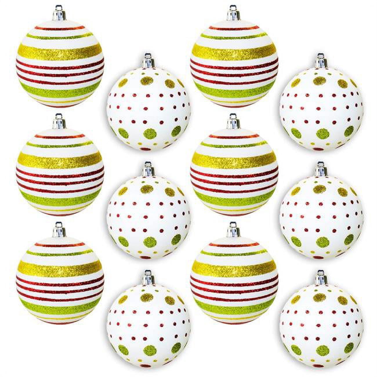 Queens of Christmas ORN-12PK-LD-GRG Ball Ornament with Gold, Red ...