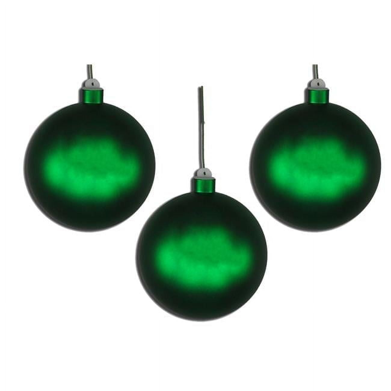 Queens of Christmas ORN-BLKM-140-GR-3PK 5.5 in. Matte Ball Ornament with Wire & UV Coating, Pack ...