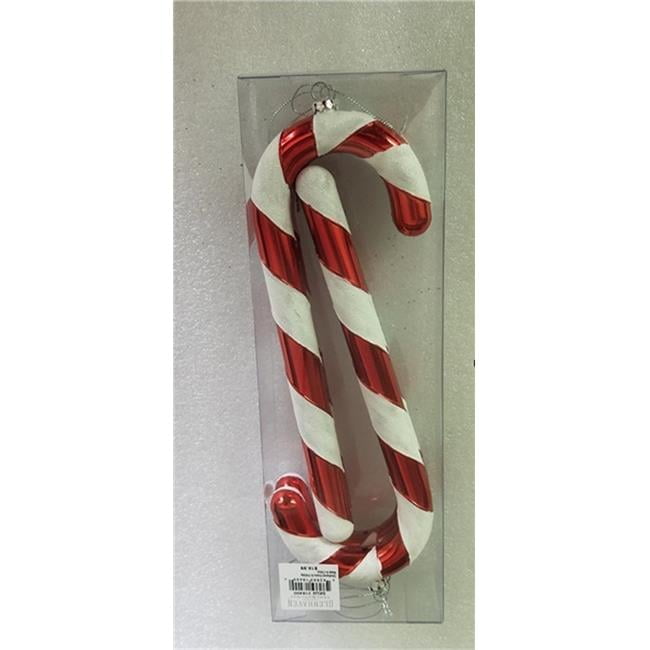 Queens of Christmas ORN-CDY-4PK-CN 10 in. Candy Cane Ornament, Pack of ...