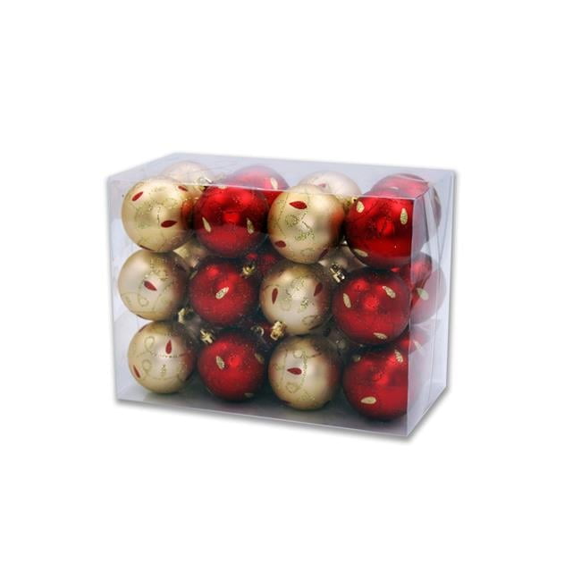 Queens of Christmas ORNPK-LOOPS-TRAD-24 Loop Design Ornaments, Red ...