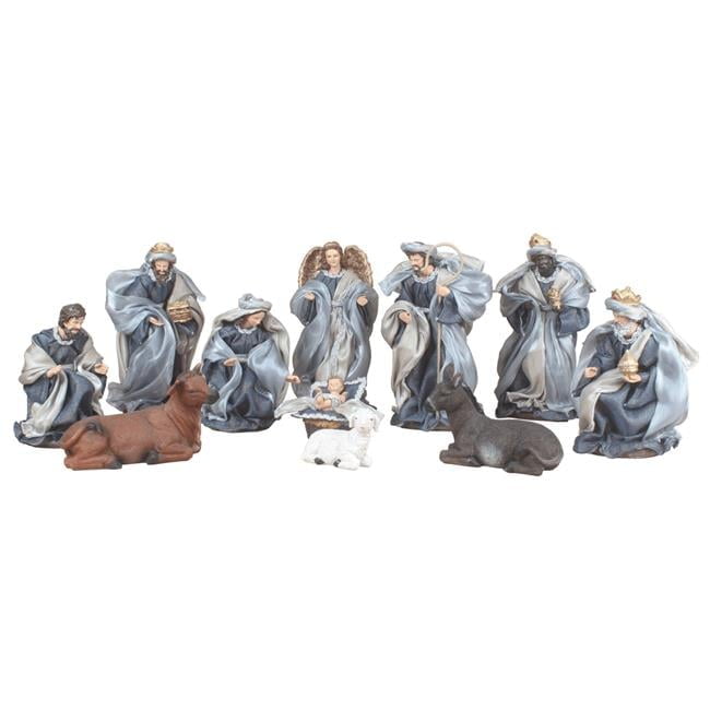 Queens of Christmas QC-NAT-FB-12-BL 12 in. Fabric Nativity Set, Blue ...