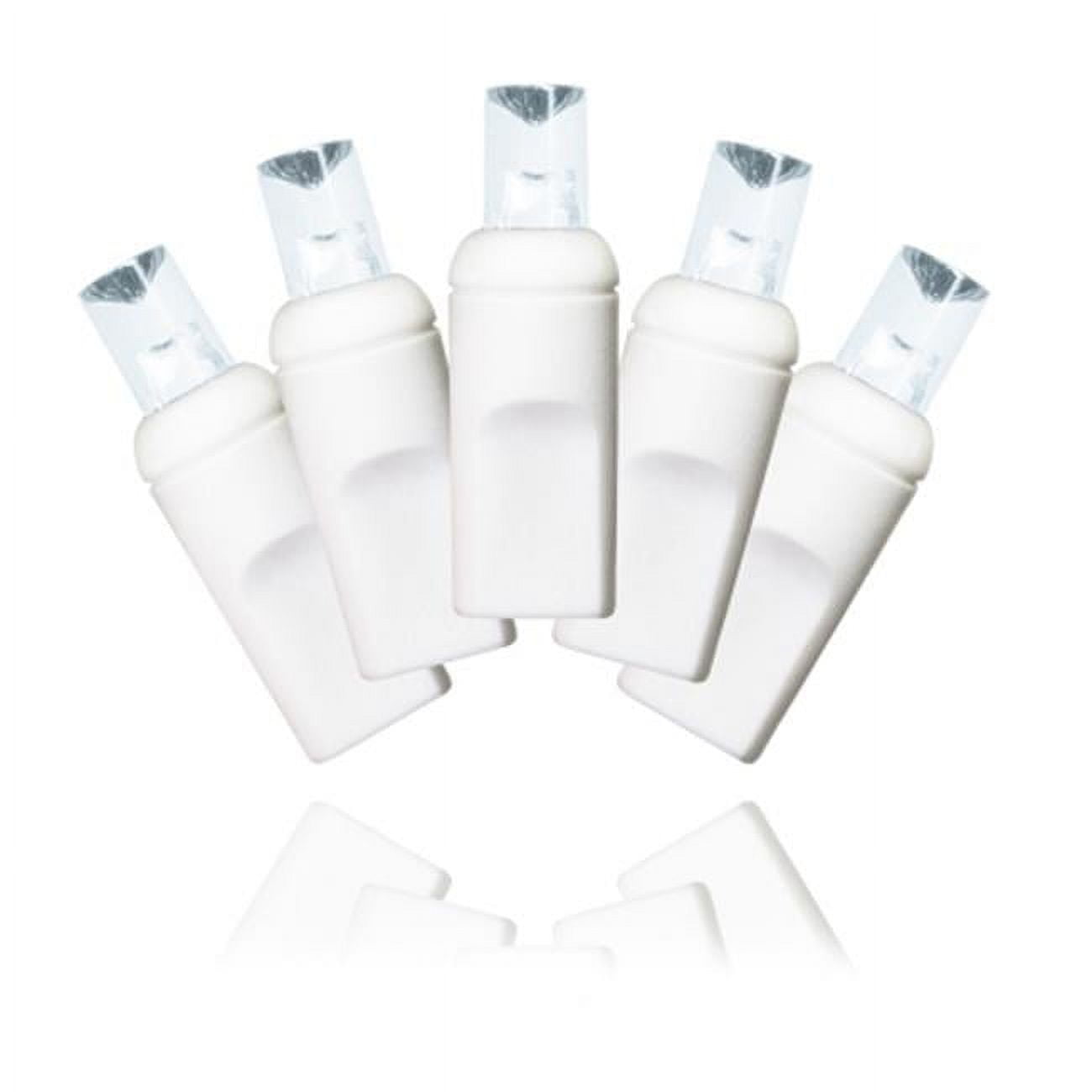 Queens of Christmas S-50MMPW-6W 50 Count Conical Pure White Decorative ...