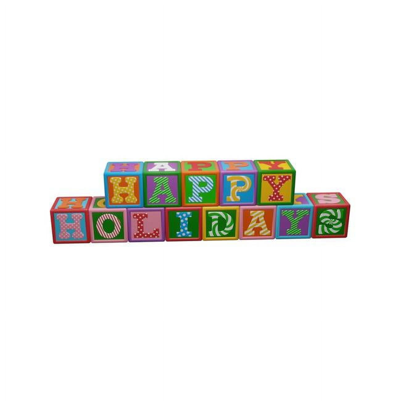 Queens of Christmas TOY-SGN-BLOCK-HH Happy Holidays Letter Block Decor ...