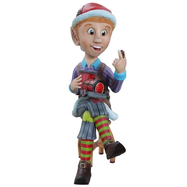 Queens of Christmas WKR-ELF-TRAIN 3.5 ft. Working ELF Figurine with ...