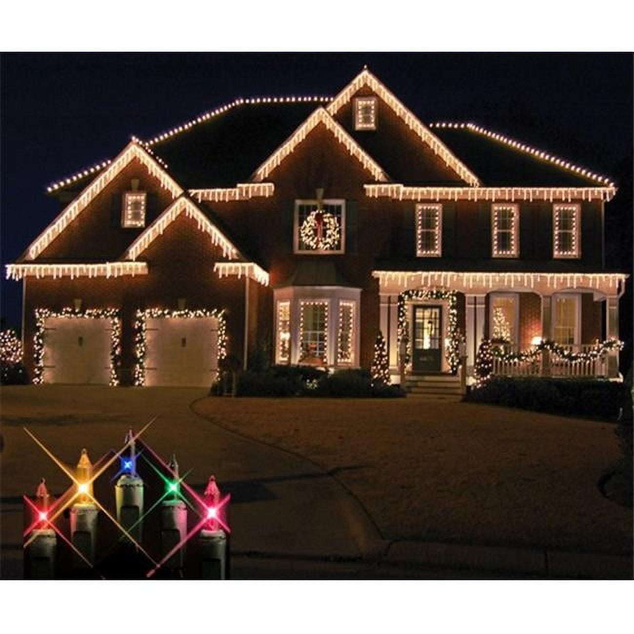 Queens of Christmas WL-IC100-M Incandescent Multi Icicle Lights - Walmart.com