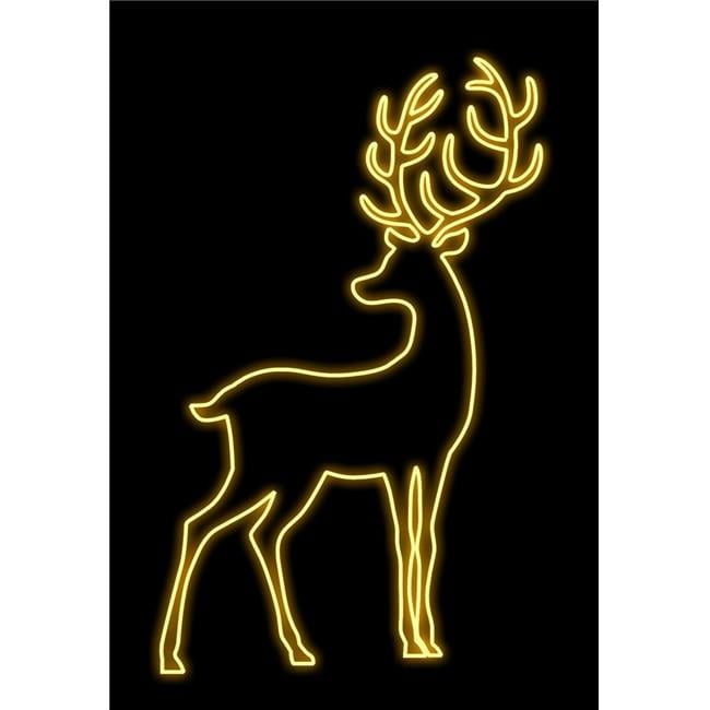 Queens of Christmas WL-MTNF-DEER-06-WW 6 ft. Deer Neon Flex Ground ...