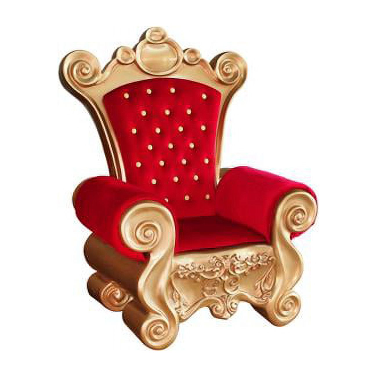 Queens of Christmas WL-THRN-SNTA 63 in. Santa Throne Decor, Gold & Red ...