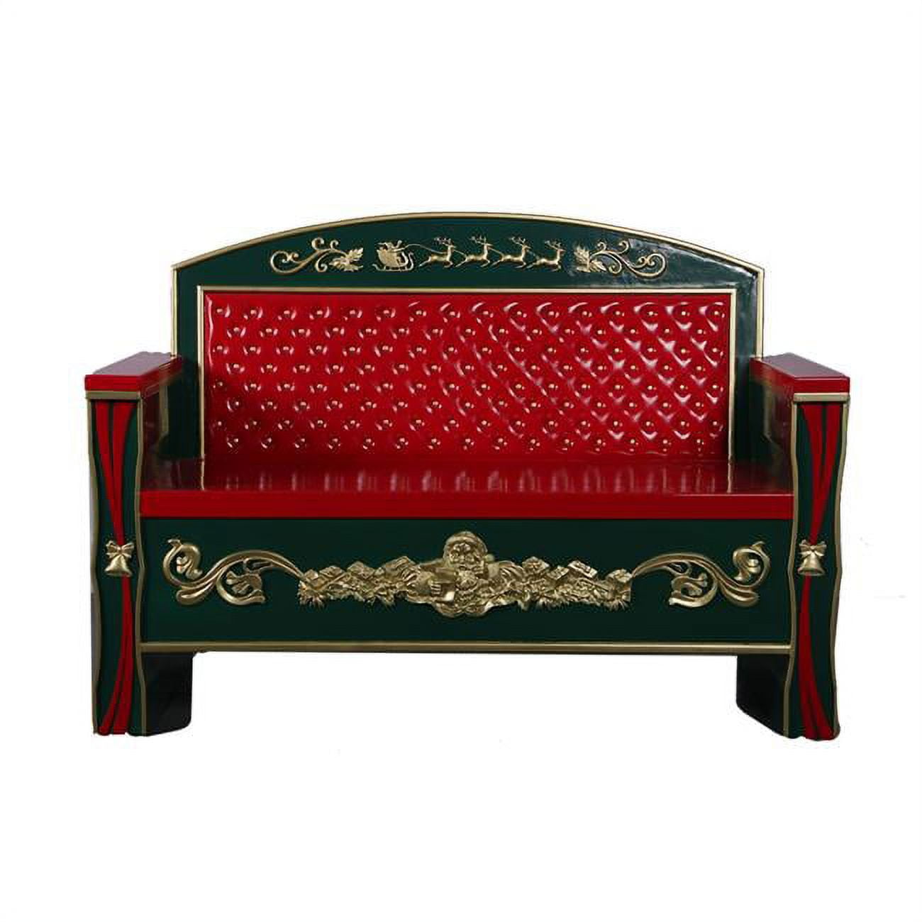Queens of Christmas XMAS-BENCH 55 in. Christmas Bench, Green, Gold ...