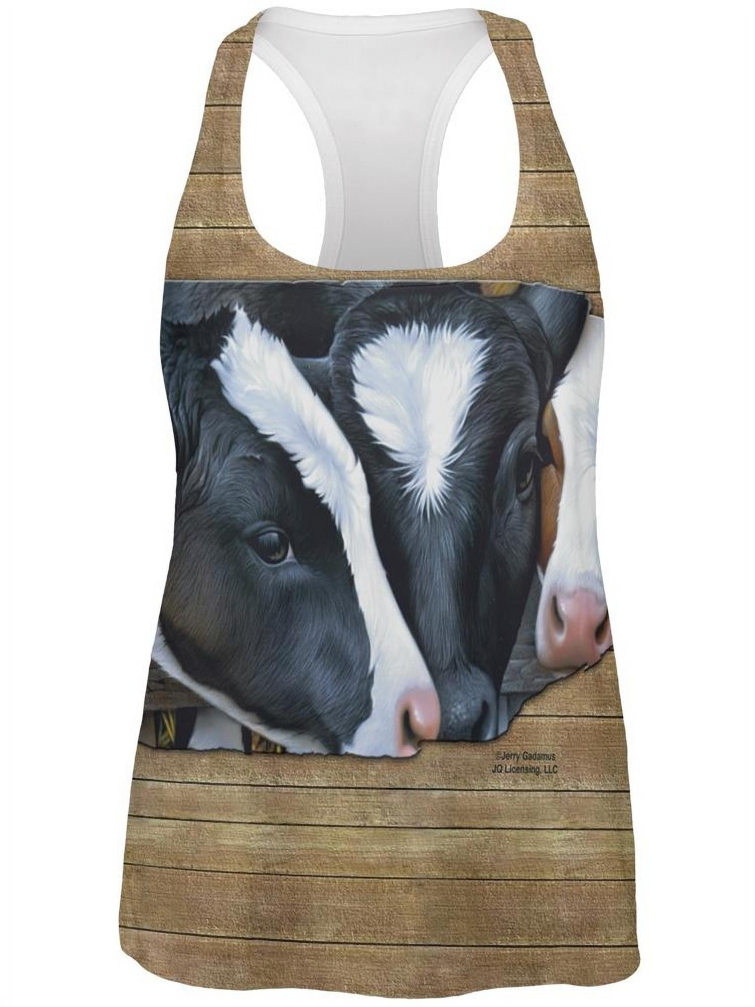 Queens of the Dairy Farm Cows All Over Womens Work Out Tank Top Multi X ...