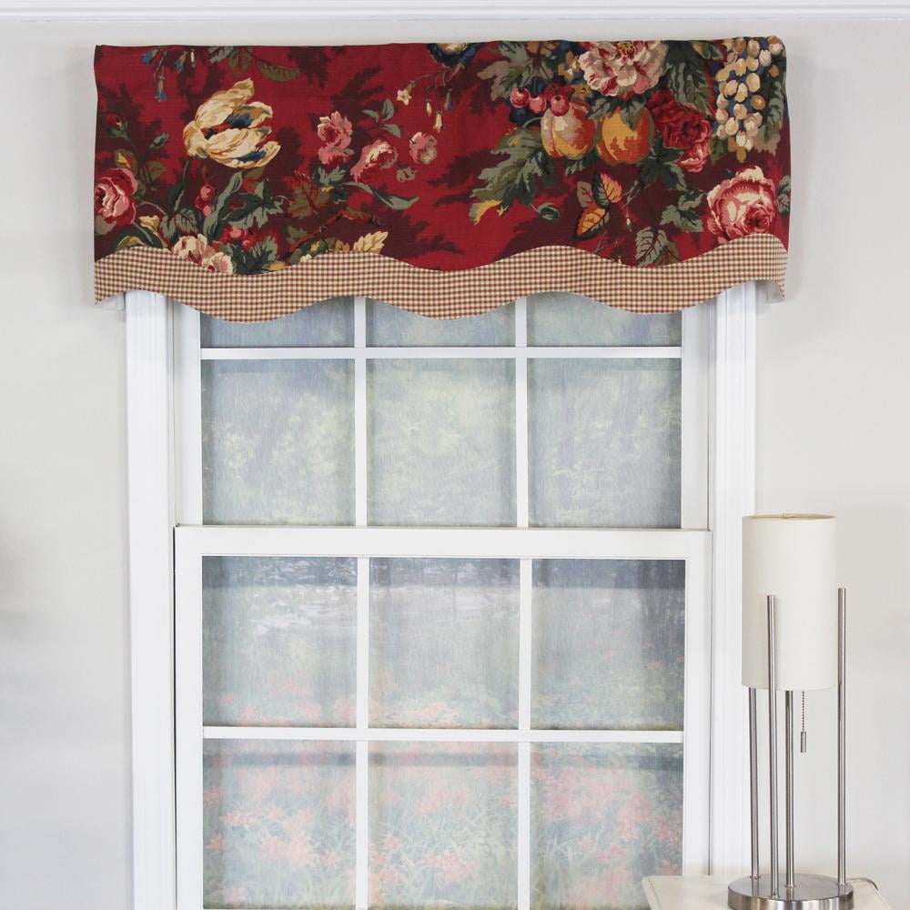 Queensland Style Gloriette 3" Rod Pocket Valance 50" x 16" Crimson by ...