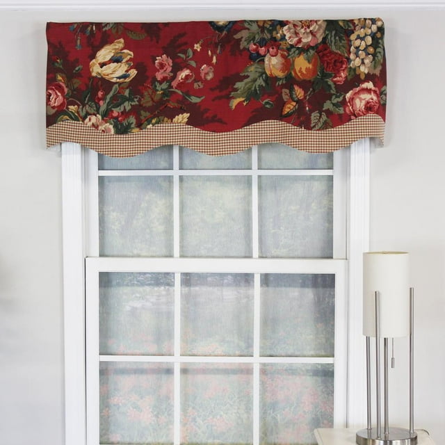 Queensland Style Gloriette 3" Rod Pocket Valance 50" x 16" Crimson by ...