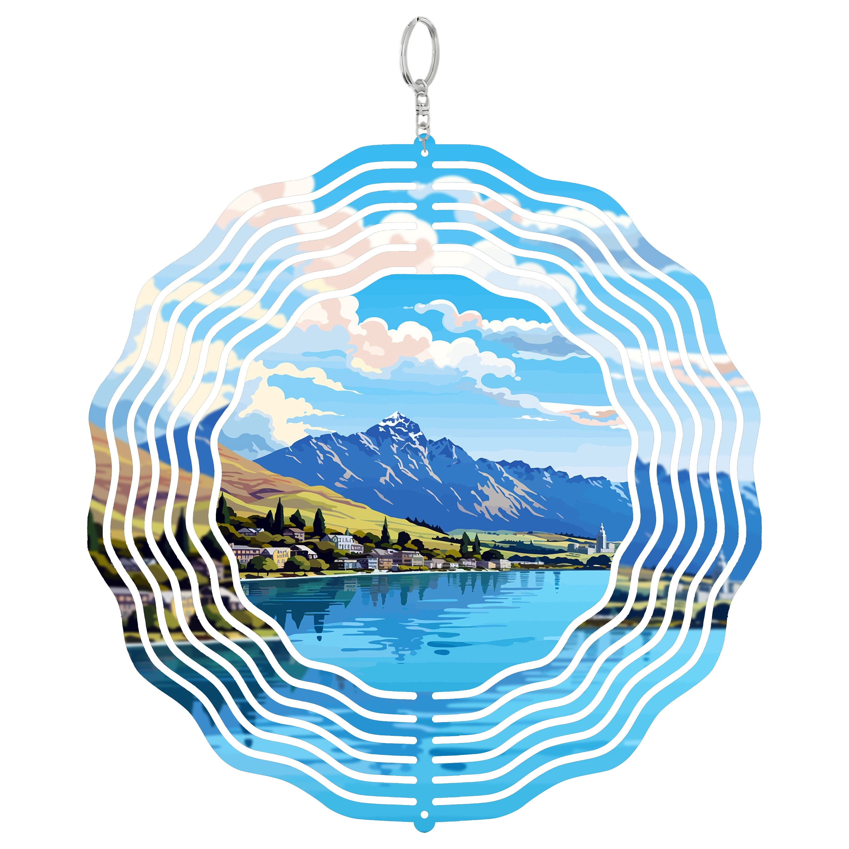 Queenstown New Zealand Kinetic Wind Spinner 3D Yard Art Ornament ...