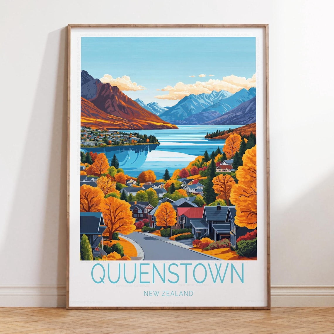 Queenstown New Zealand Wedding Home Decor Travel Poster V3, Unframed ...