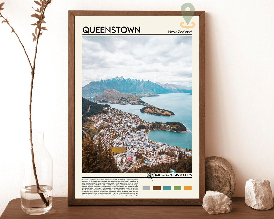 Queenstown Print, Queenstown Poster, Queenstown Wall Art, Queenstown ...