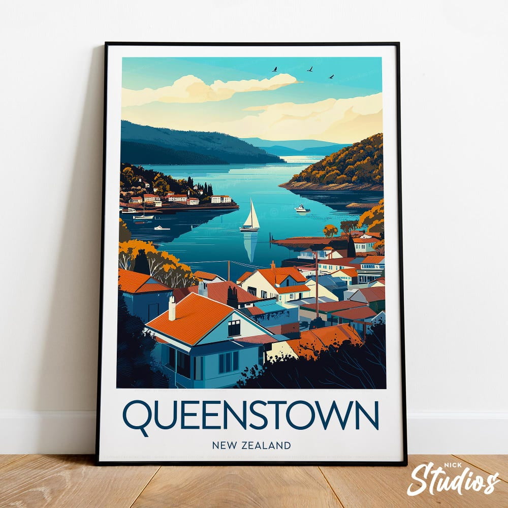 Queenstown Travel Print - New Zealand, Queenstown Poster, Queenstown ...