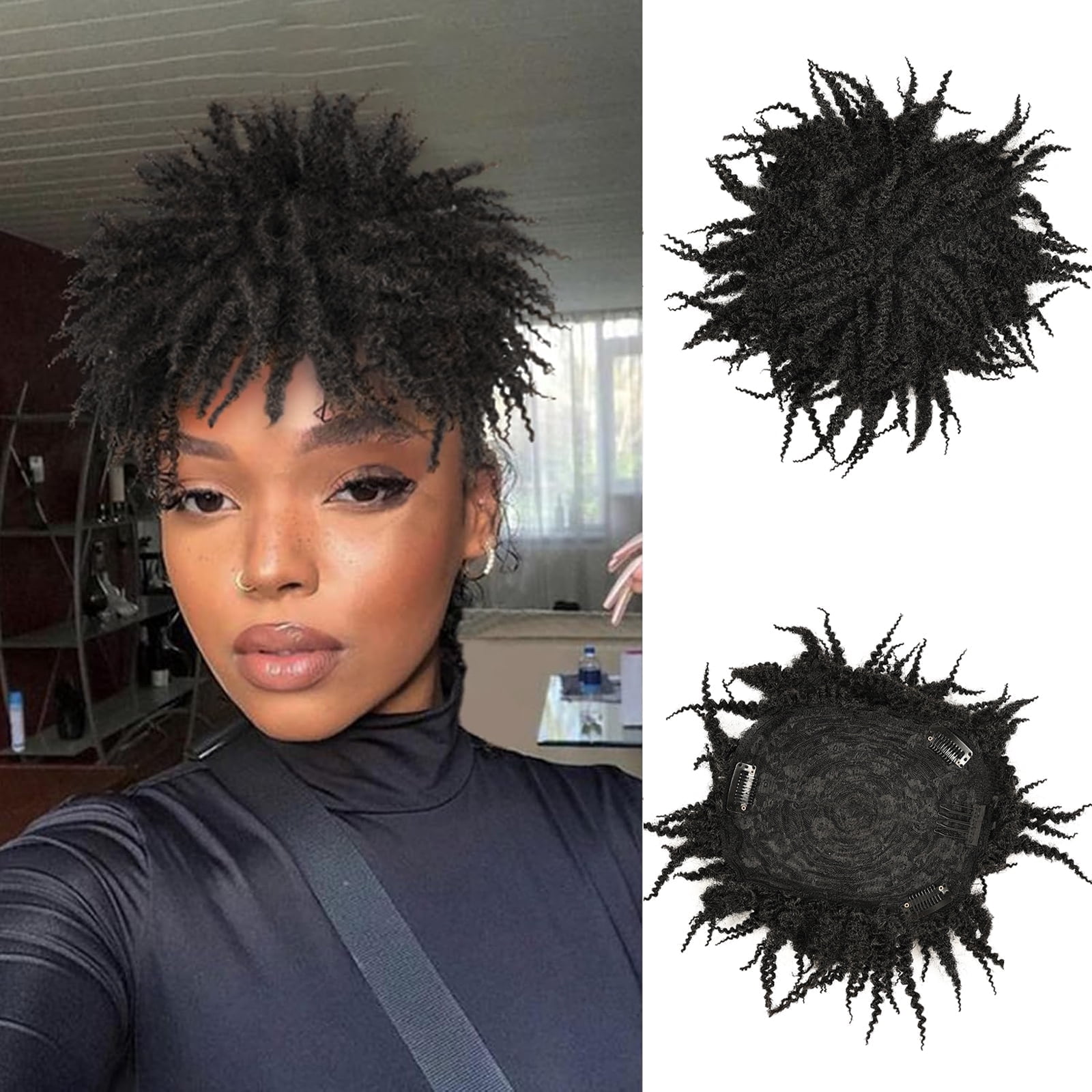 Queentas Hedgehog Wig for Women 5 Inch Short Dreadlock Wigs Wear and Go ...