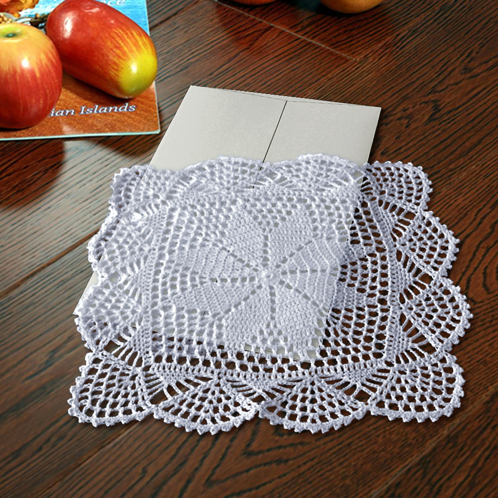 Queentrade Crochet Lace Cotton Square Doilies for Tables Doilies ...