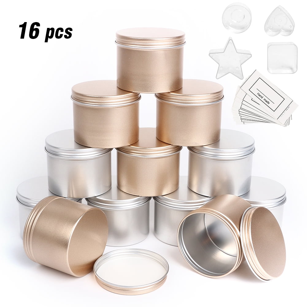 Queentrade Metal Candle Tin 12 Piece,4 oz Aluminum Candle Jars ...