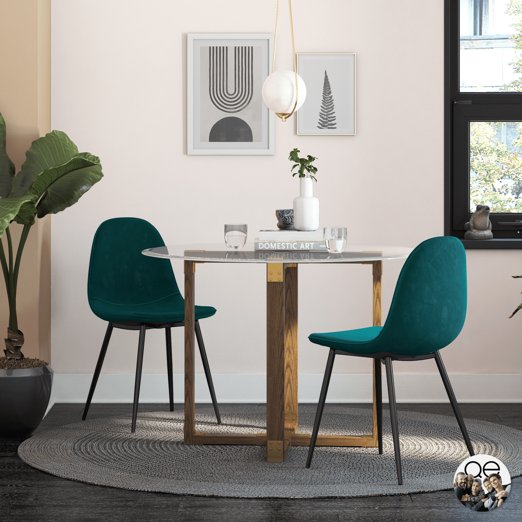 Queer Eye Coltin Upholstered Mid-Century Modern Dining Chair, Set of 2 ...