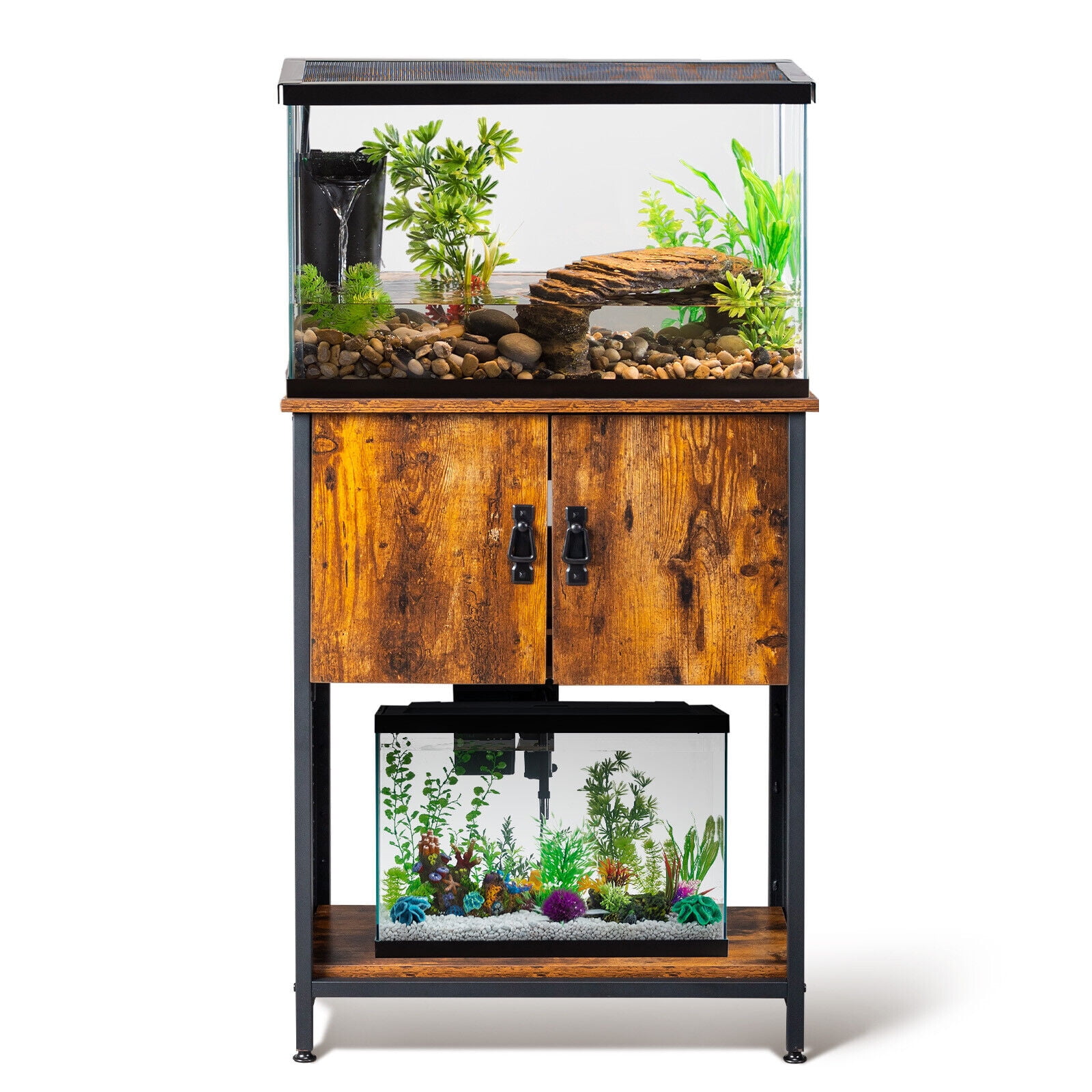 QuellQuest 20 Gallon Fish Tank Stand, Metal Frame Aquarium Stand with ...