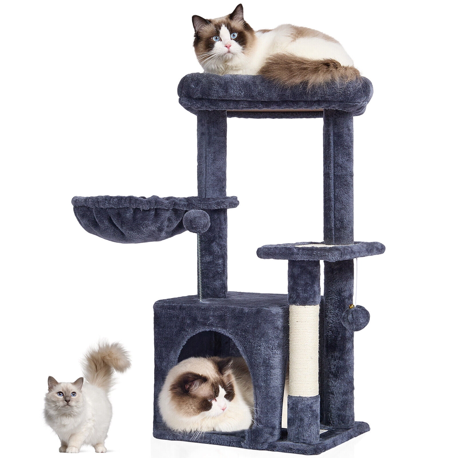 QuellQuest 31.4'' Cat Tree with Toy, Cat Tower condo for Indoor Cats ...