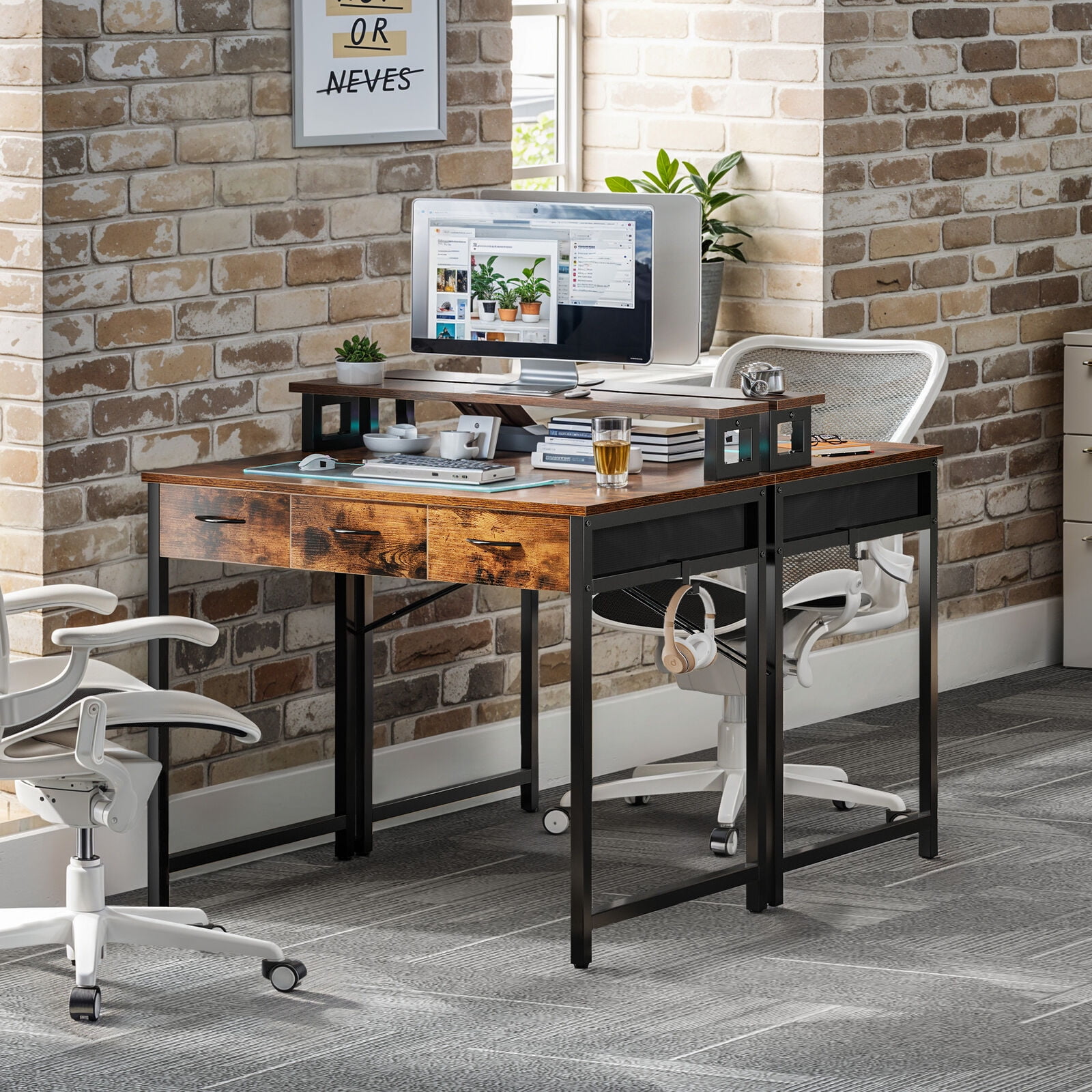 QuellQuest 39" Computer Desk Small Space Office Study Vanity Table ...