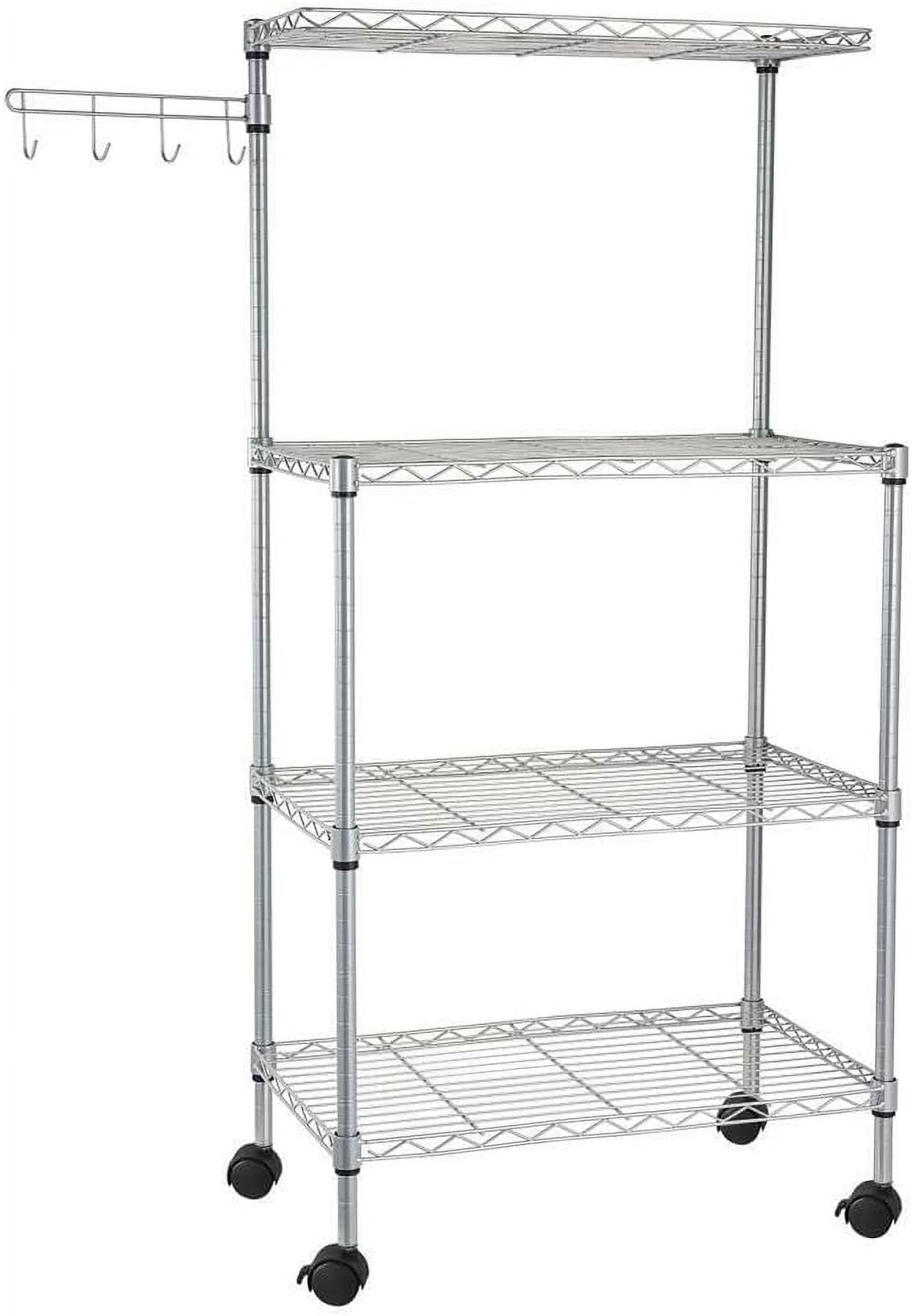 QuellQuest 4 Tier Kitchen Bakers Rack Wire Shelf Metal Large Storage ...