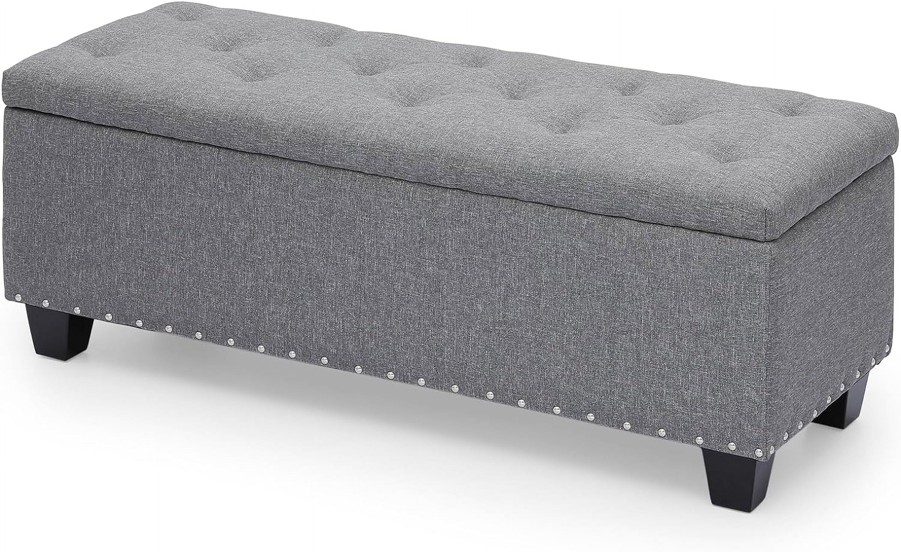 QuellQuest 42'' Storage Ottoman Bench, Rectangular Tufted Bench with ...