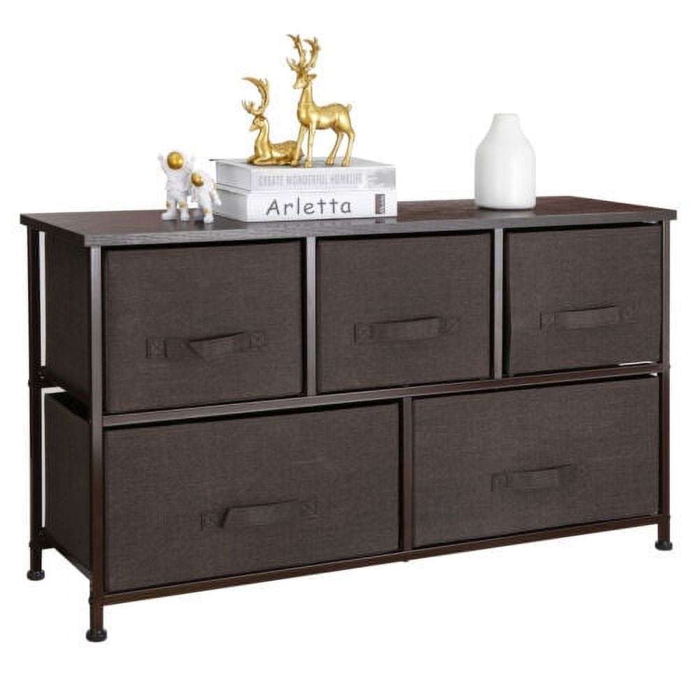QuellQuest 5 Drawer Dresser for Bedroom Fabric Chest of Drawers for ...
