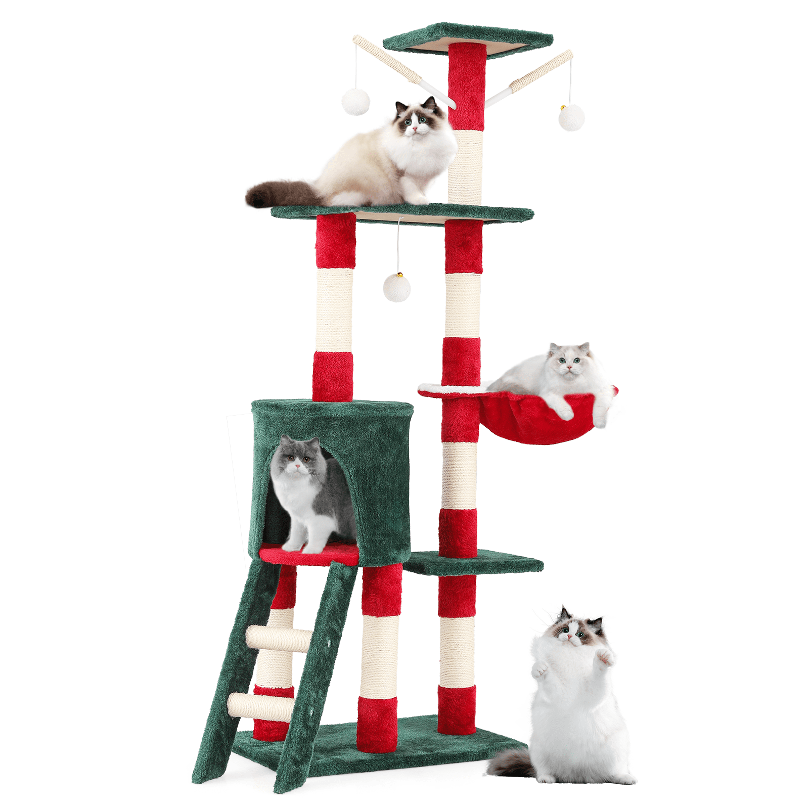 QuellQuest Cat Tree for Indoor Cats, 54 Inch Cat Tower with Scratching ...