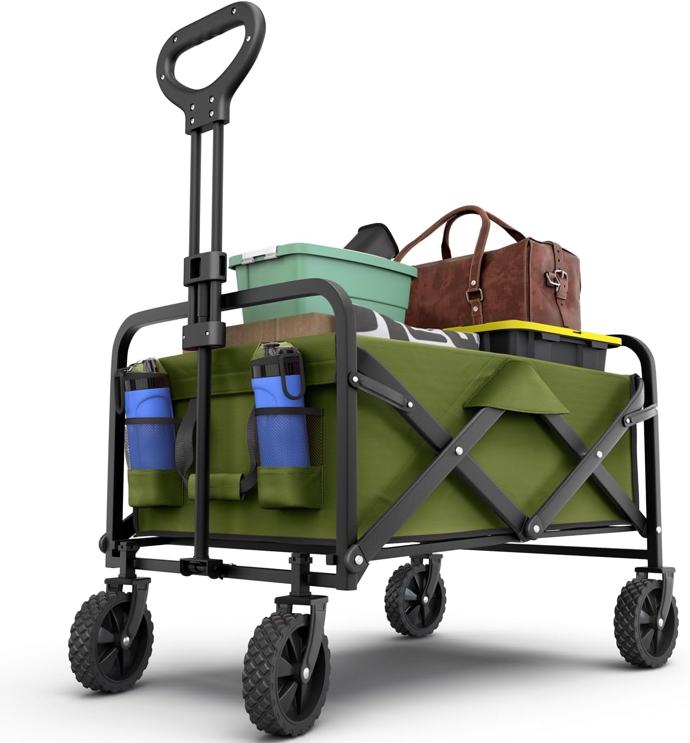 QuellQuest Collapsible Foldable Heavy Duty Utility Wagon Cart with ...