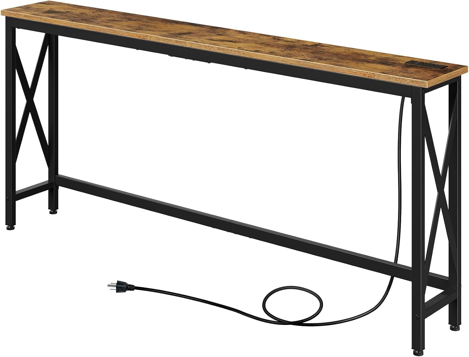 QuellQuest Console Table with Power Outlet, Narrow Sofa Table, 70.8" x ...