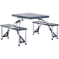 MADOG Portable Foldable Camping Picnic Table with Chair Seats and ...