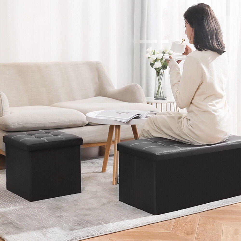 QuellQuest Footstool Foot Stool Foldable Foot Stool Folding Storage Box ...