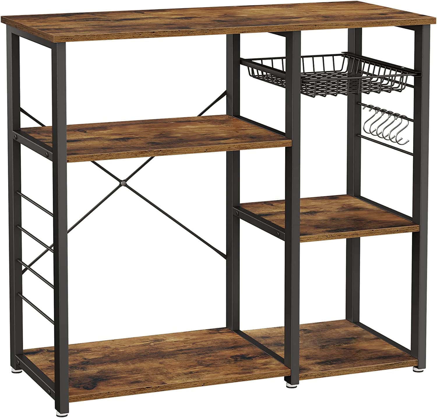 QuellQuest Kitchen Baker’s Rack, Coffee Bar, Microwave Oven Stand, with ...