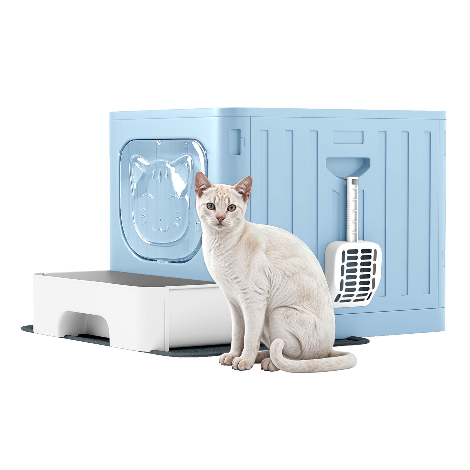 QuellQuest Large Enclosed Cat Litter Box with Cushion, Anti-Splash ...