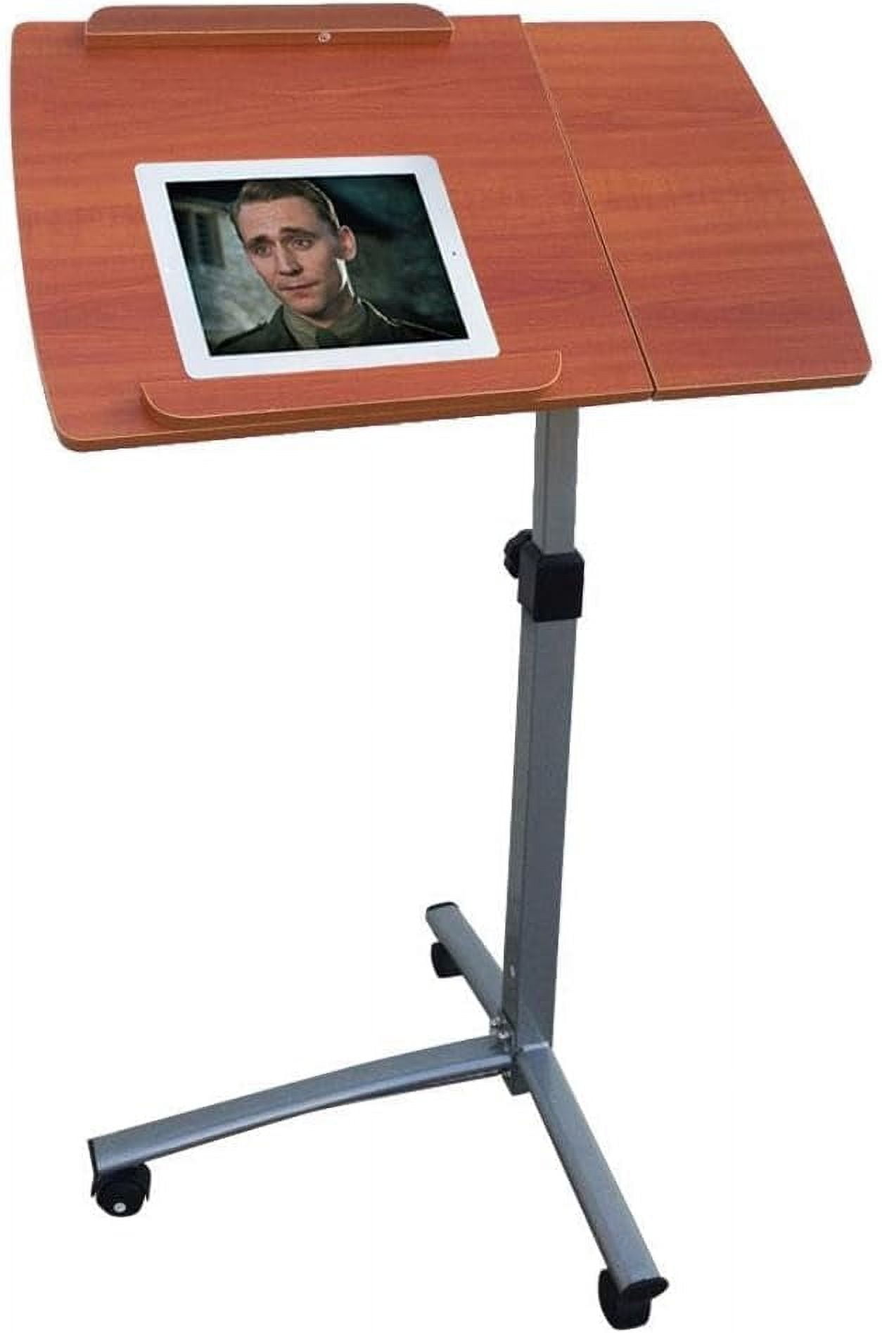 QuellQuest Mobile Side Table 31.5 Inch Computer Desk with Wheels Height ...