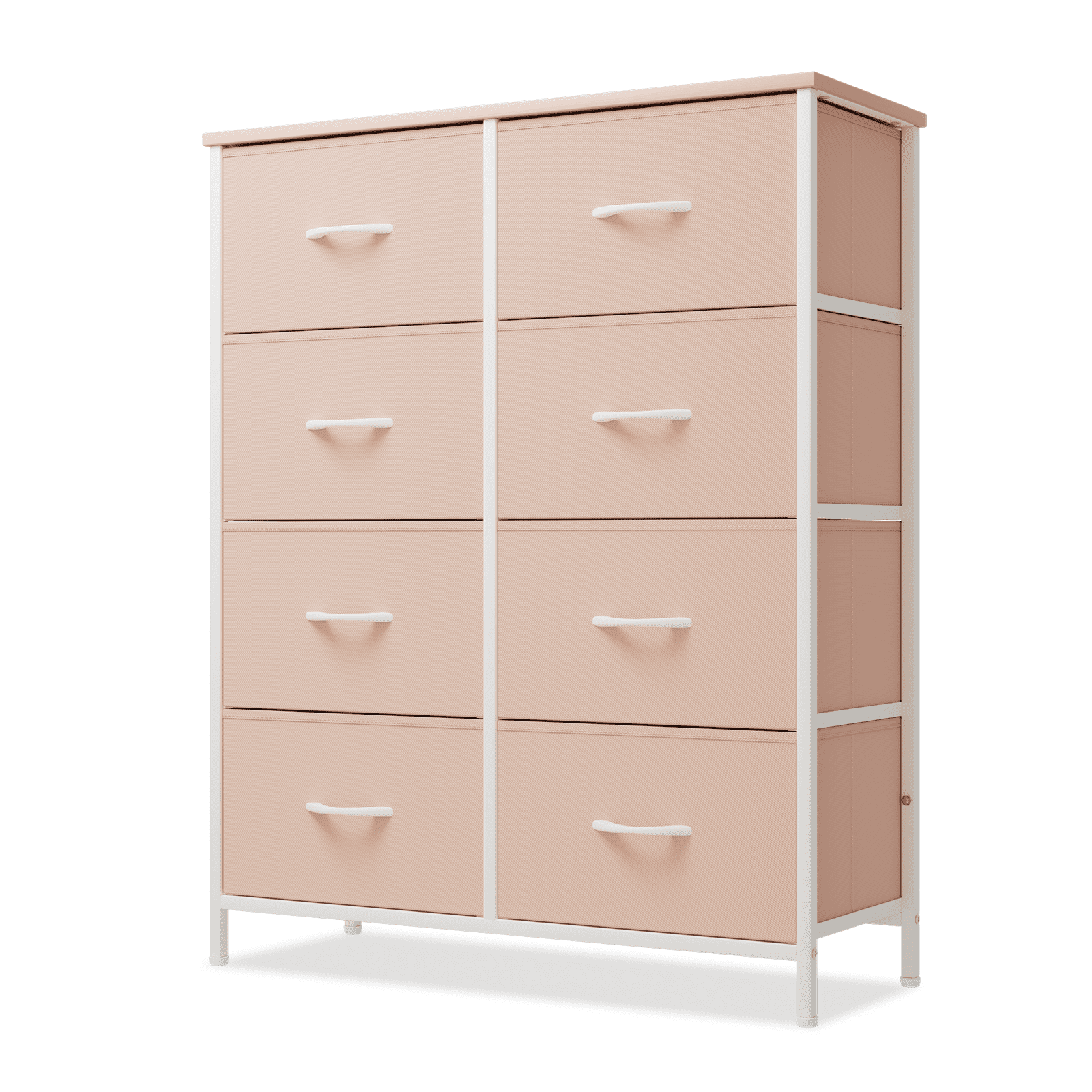 QuellQuest Pink Drawer Dresser Chest of Drawers Fabric Storage Cabinet ...