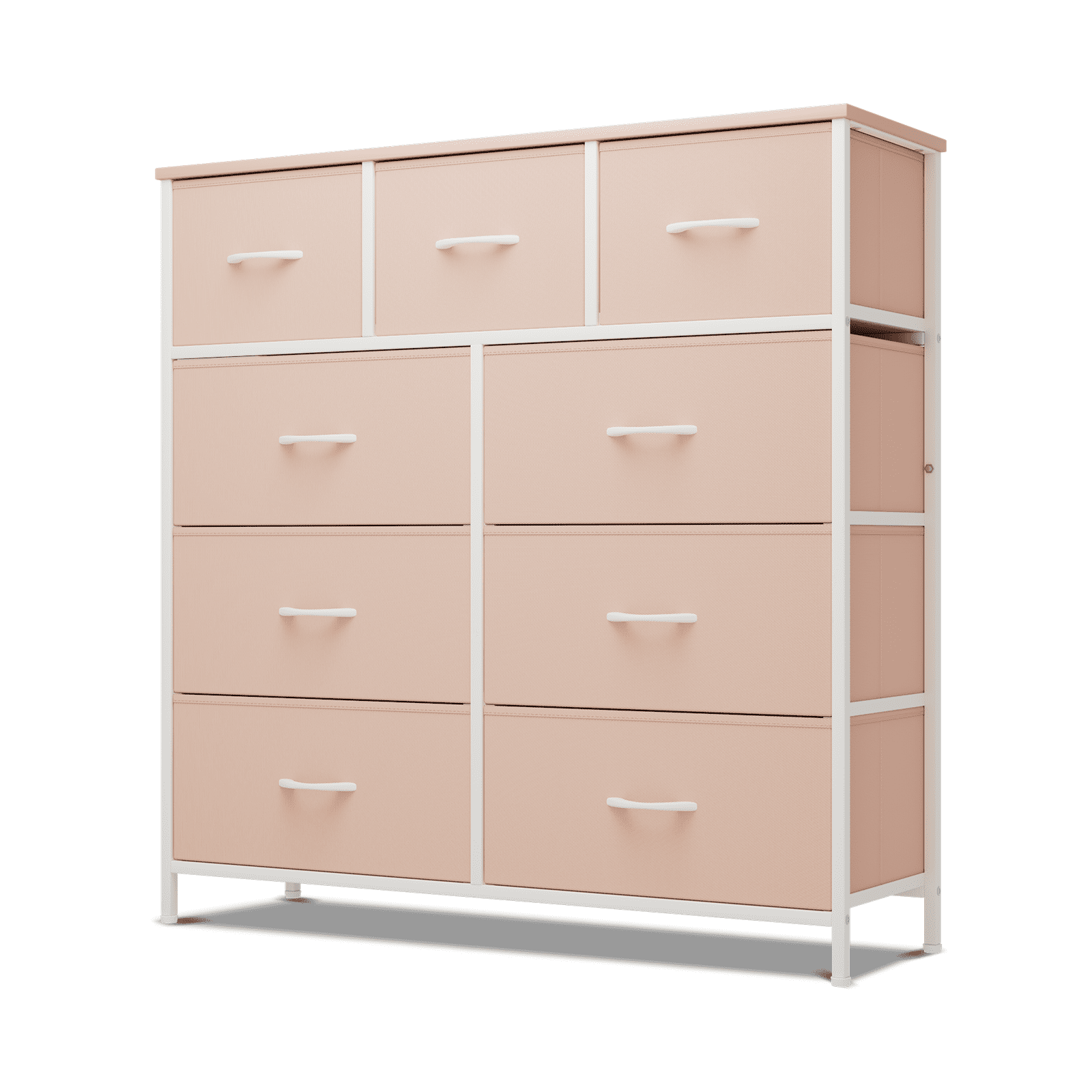 QuellQuest Pink Drawer Dresser Chest of Drawers Fabric Storage Cabinet ...