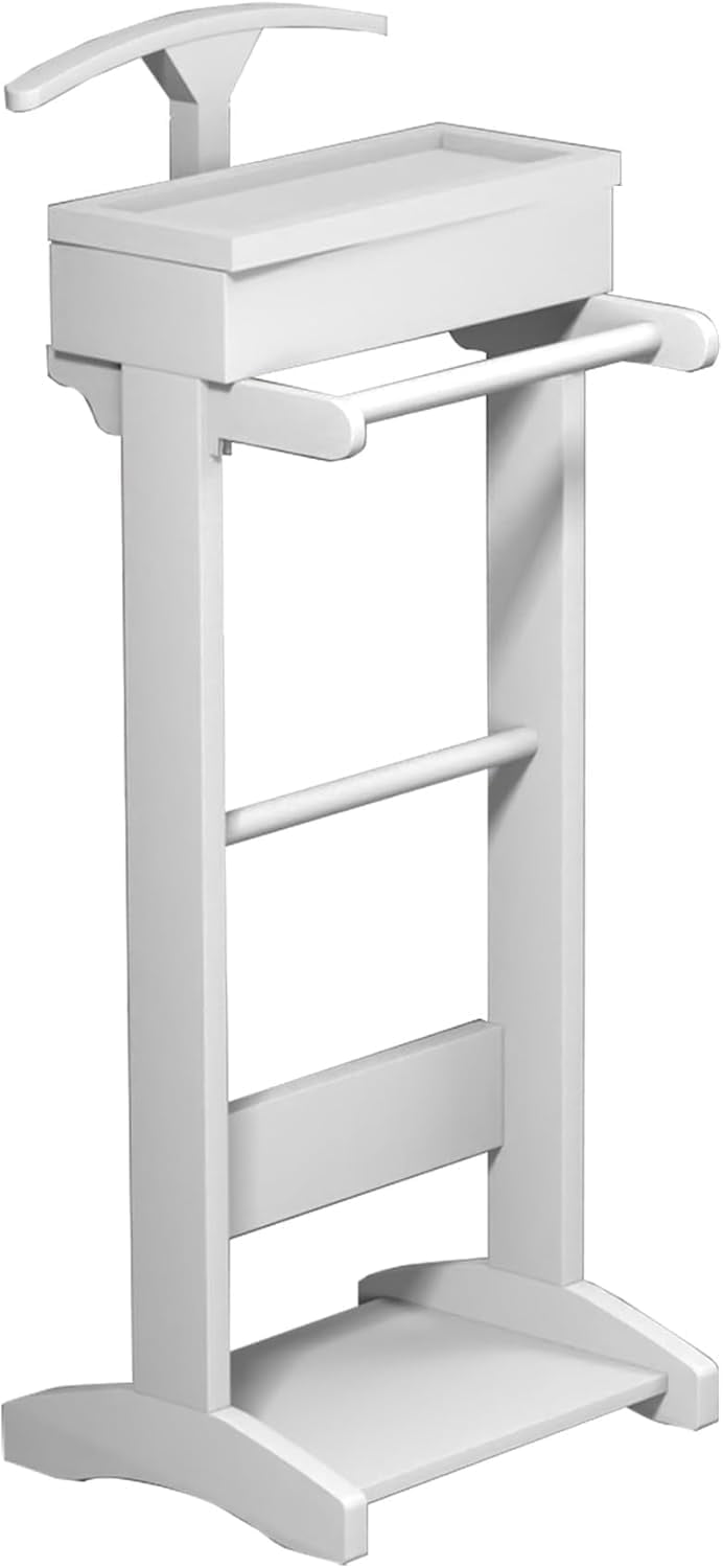 QuellQuest Portable Garment Rack, Wood Suit Valet Stand Clothes Rack ...